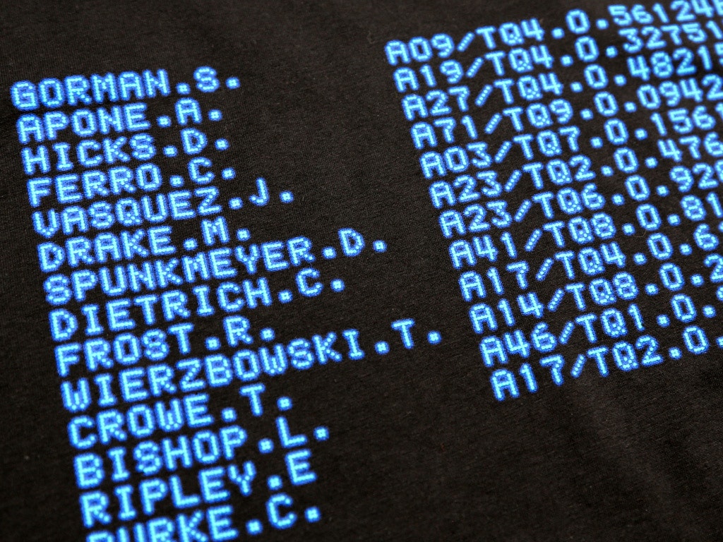 USS SULACO CREW DOT MATRIX - SOFT JERSEY T-SHIRT | Last Exit to Nowhere